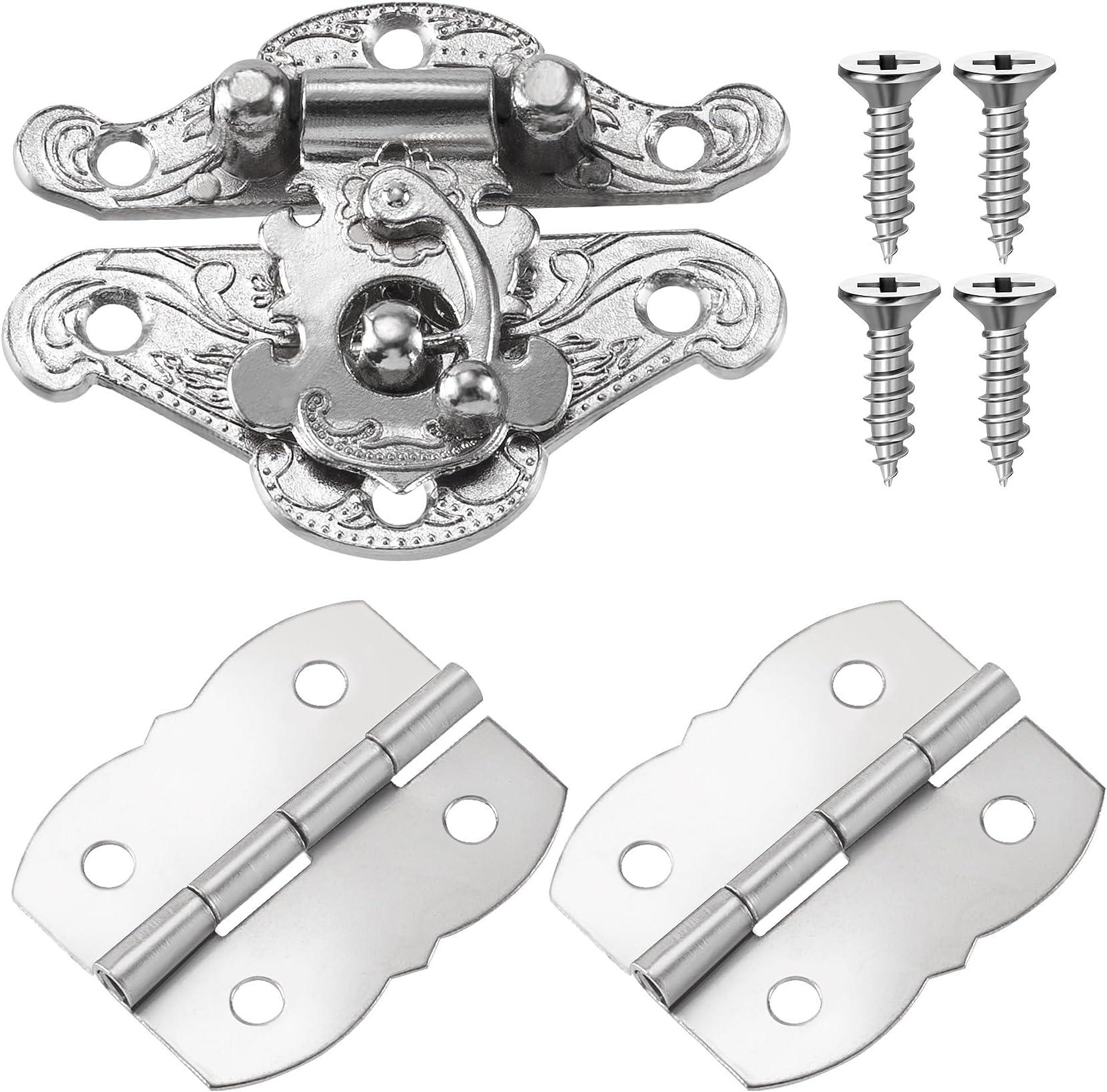Isslly Small Jewelry Box Hardware, 2 Pcs Antique Hasp Latch and 4 Pcs ...