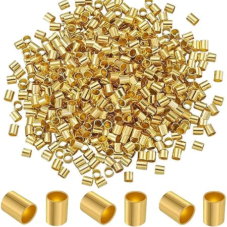 Amazon.com: The Beadsmith Tube Crimp Beads, Assorted Sizes, Gold Color ...