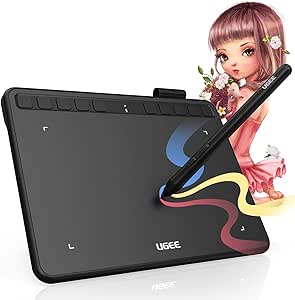 Drawing Tablet, Portable Graphics Tablet with Battery-Free Stylus and ...