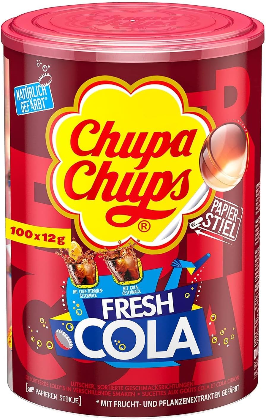 Chupa Chups Cola, 100 Lollipops, 1200g : Amazon.ca: Grocery & Gourmet Food