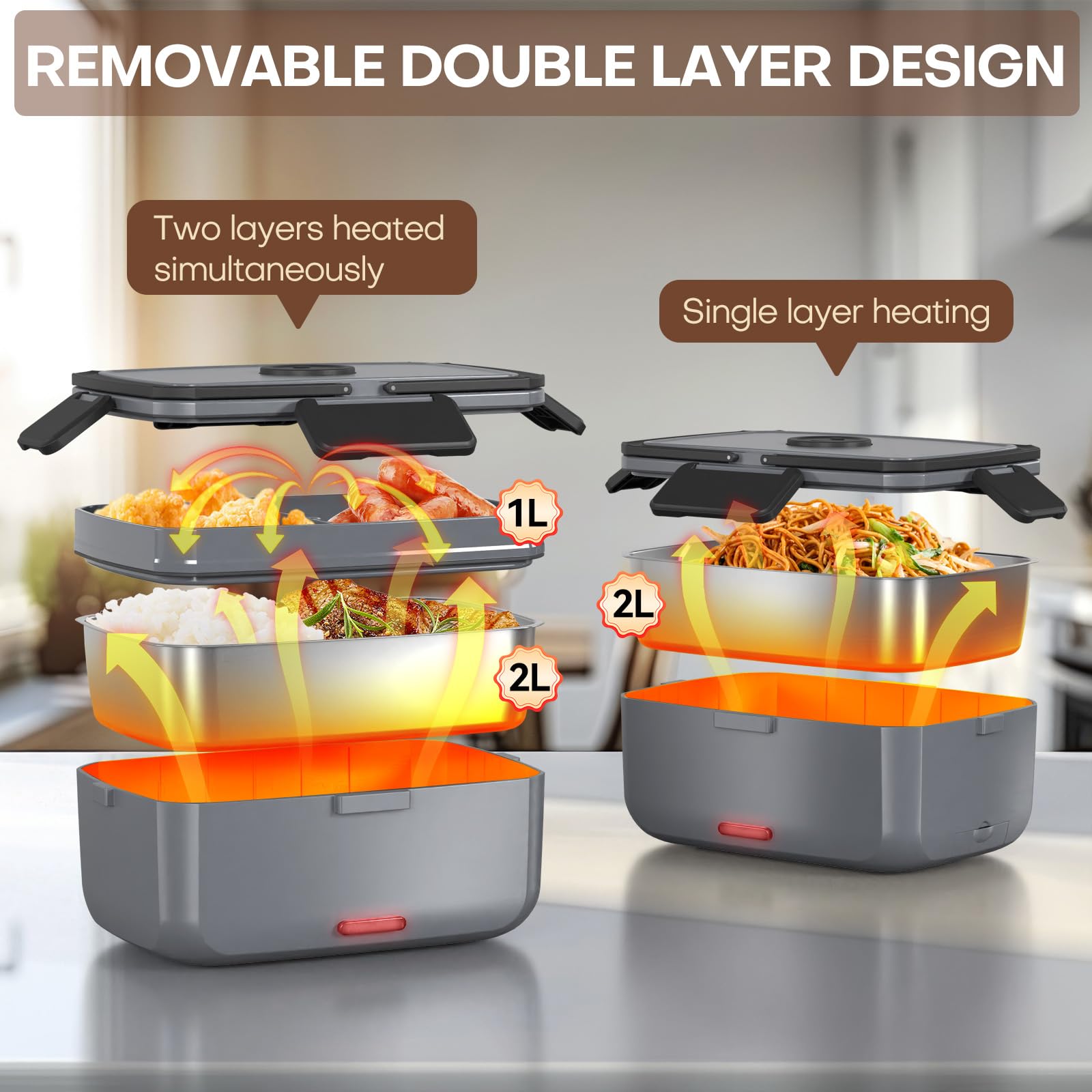 Snapklik.com : Sitlais Electric Heated Lunch Box For Men - 3 Liters ...