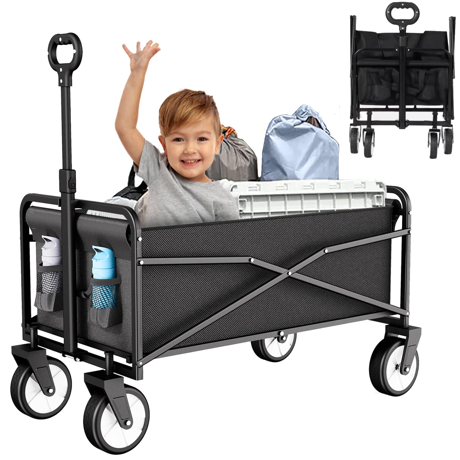 Amazon.com: JINGSU Wagons Carts Foldable, Collapsible Folding Cart with ...