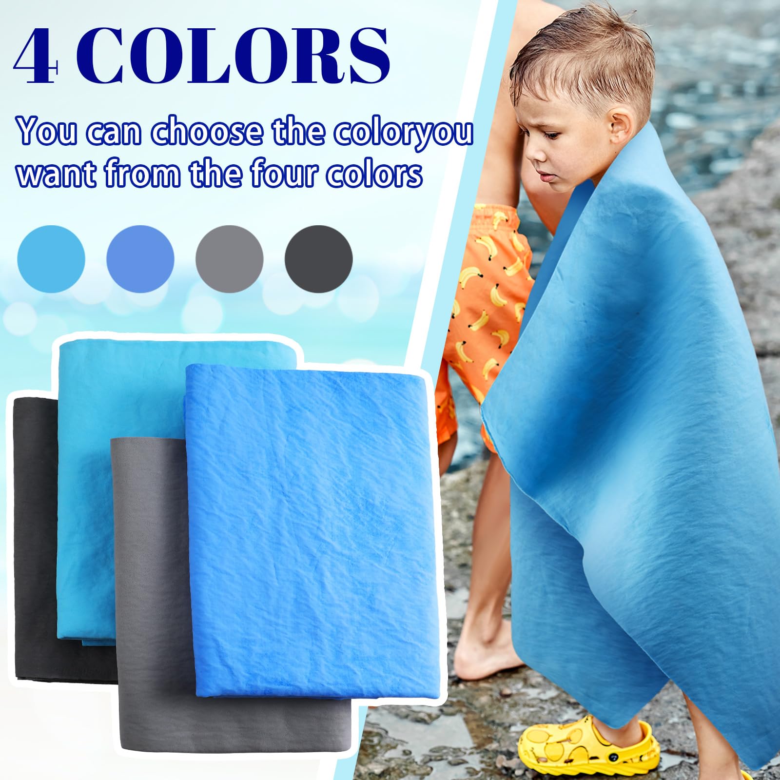 4 Pcs Swim Chamois Towel Swim Towel Shammy Towel Swimming Towel Sports ...