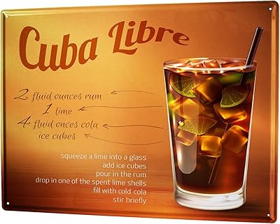 Amazon.com: Kexle Vintage Tin Sign Cuba Libre in Various Sizes, Small ...