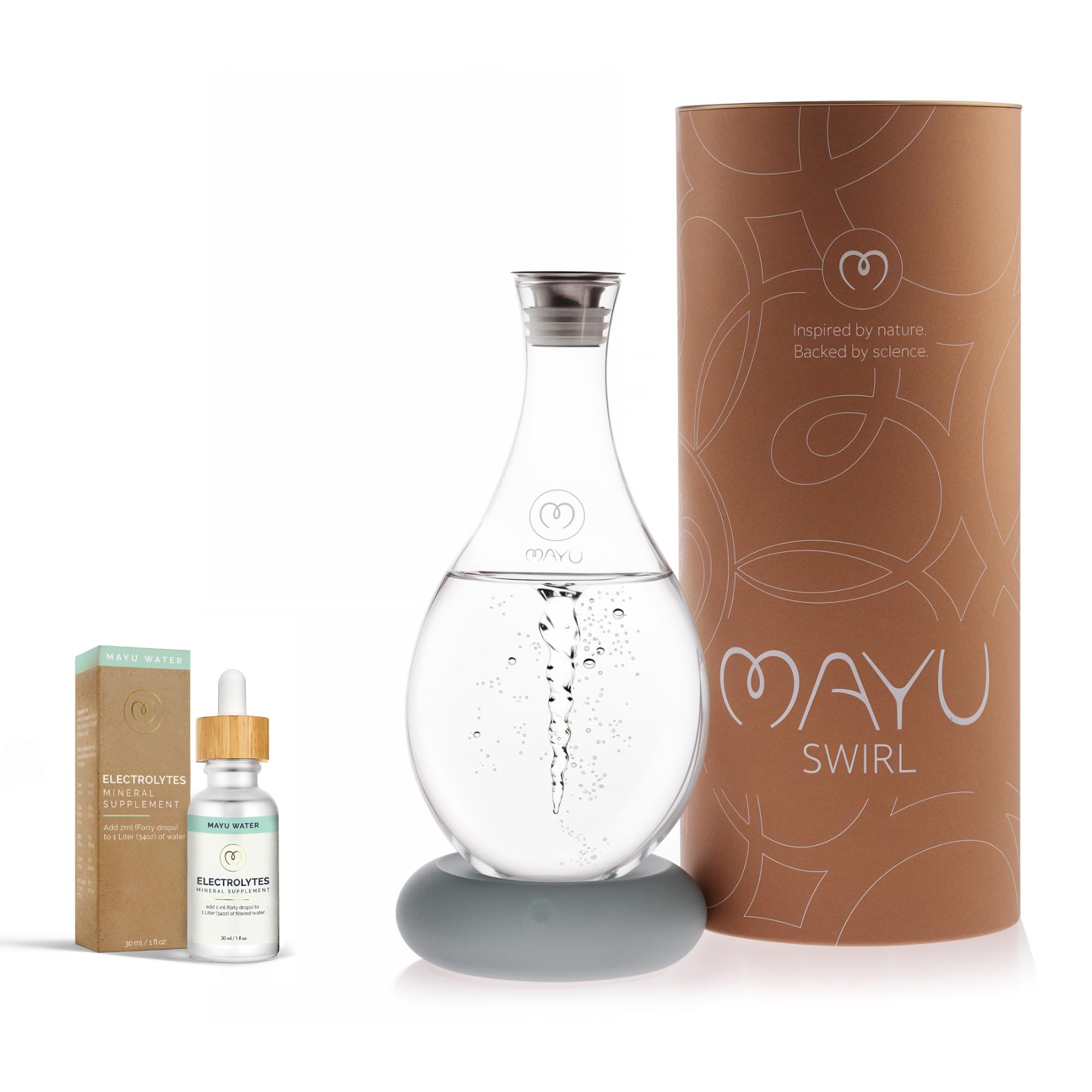 Amazon.com: MAYU Swirl Structured Water Pitcher + Electrolyte Hydration Drops Supplement ...