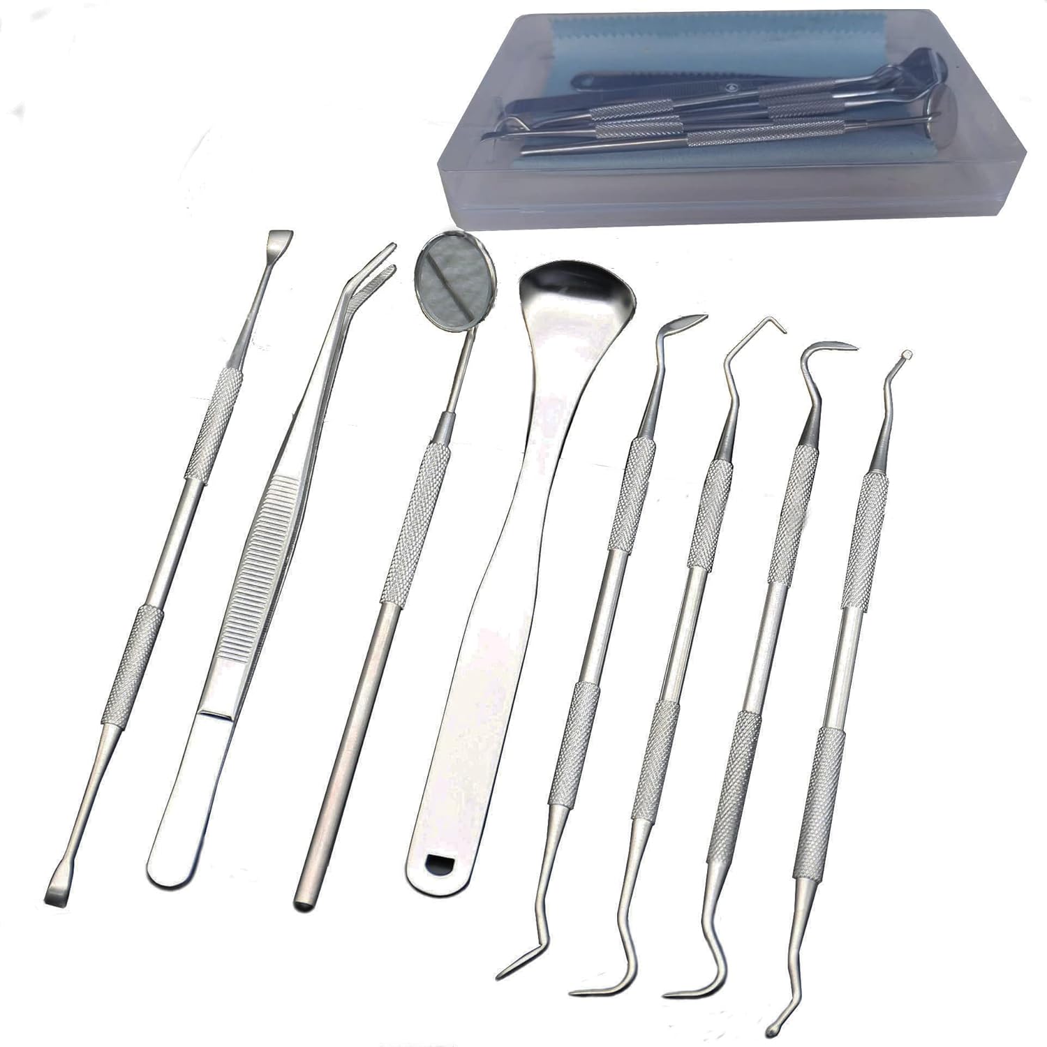 Dental Cleaning Tools(8 PCS) and A Cleaning Cloth,Professional Teeth ...