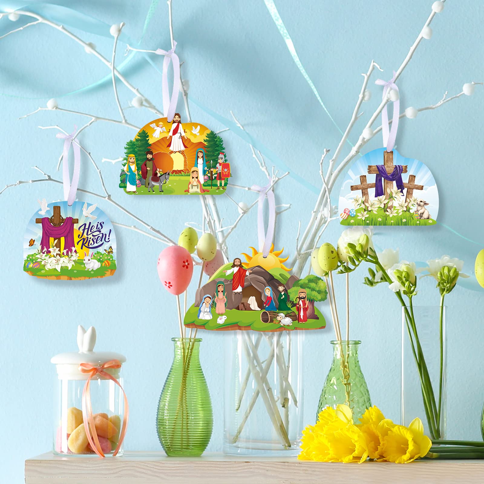 Snapklik.com : 80 Pcs Easter He Lives Stickers Scenes, Easter Crafts ...