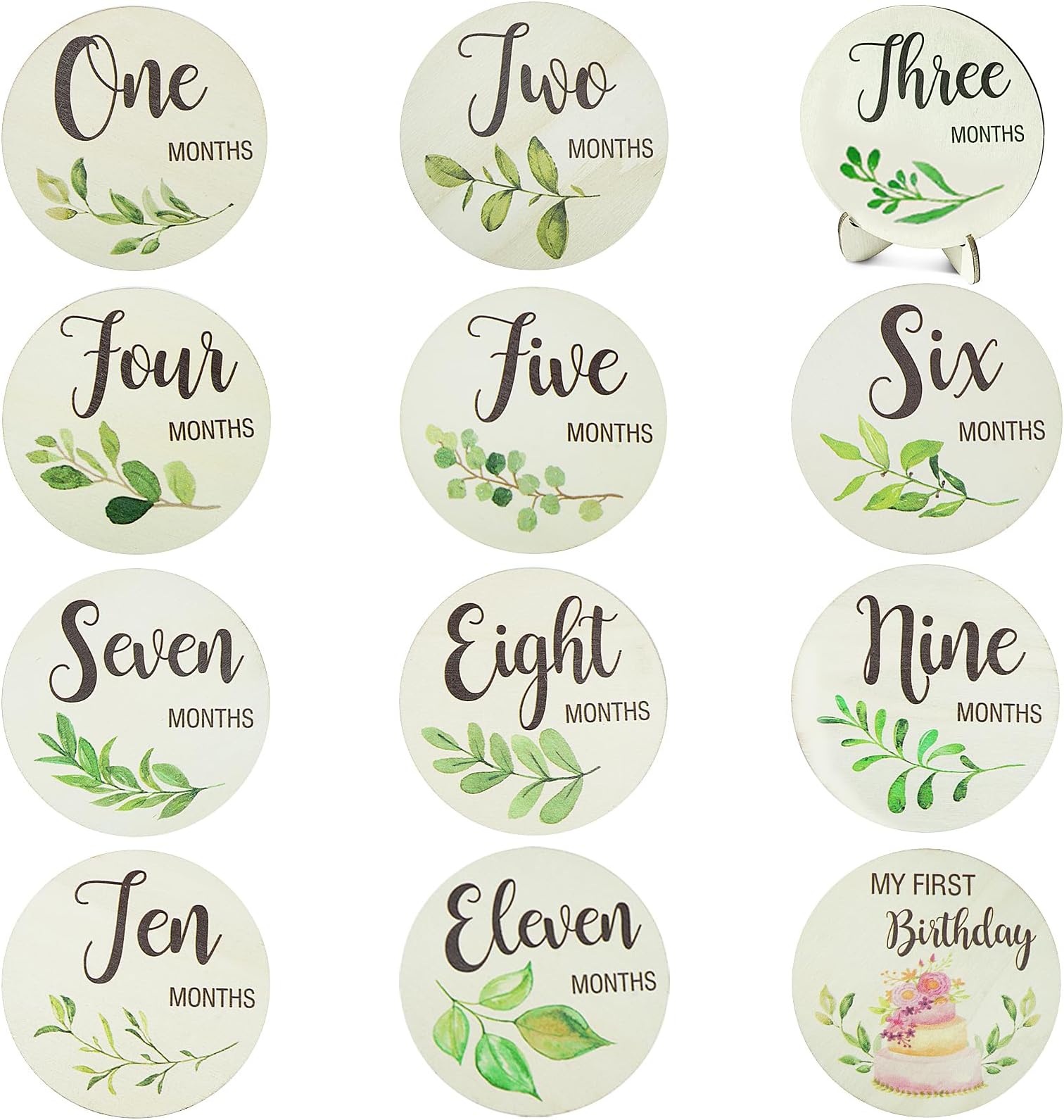 Amazon.com : Monthly Baby Milestone Wooden Circle - Baby Monthly ...