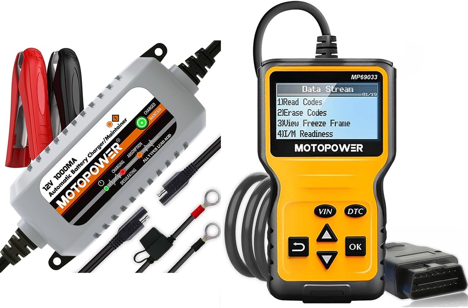 Amazon.com: MOTOPOWER MP00205B 12V Battery Charger Maintainer with ...