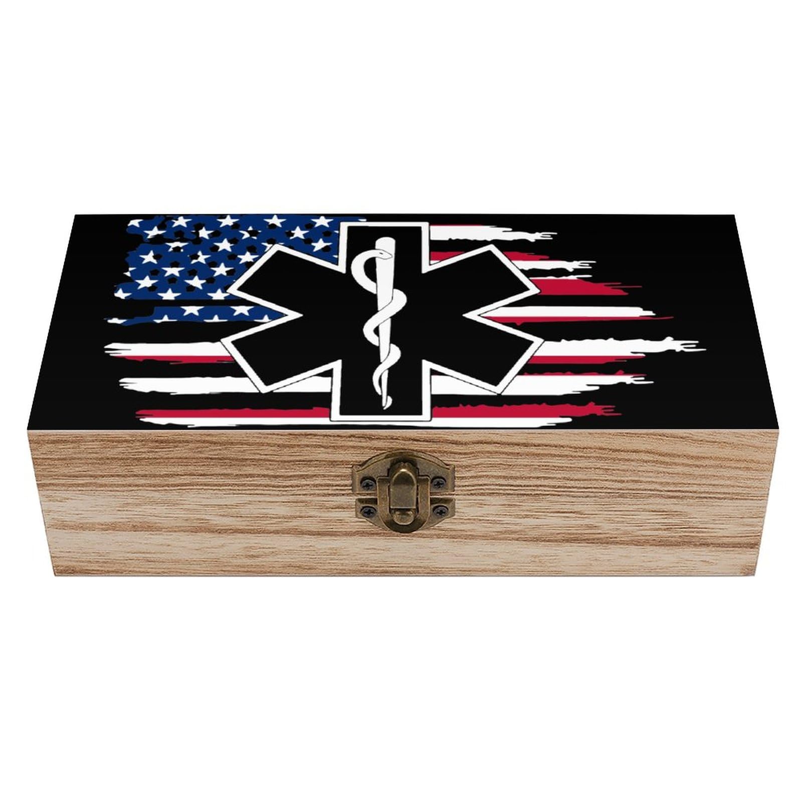 Amazon.com: American Flag EMS Star of Life EMT Paramedic Medic Wooden ...