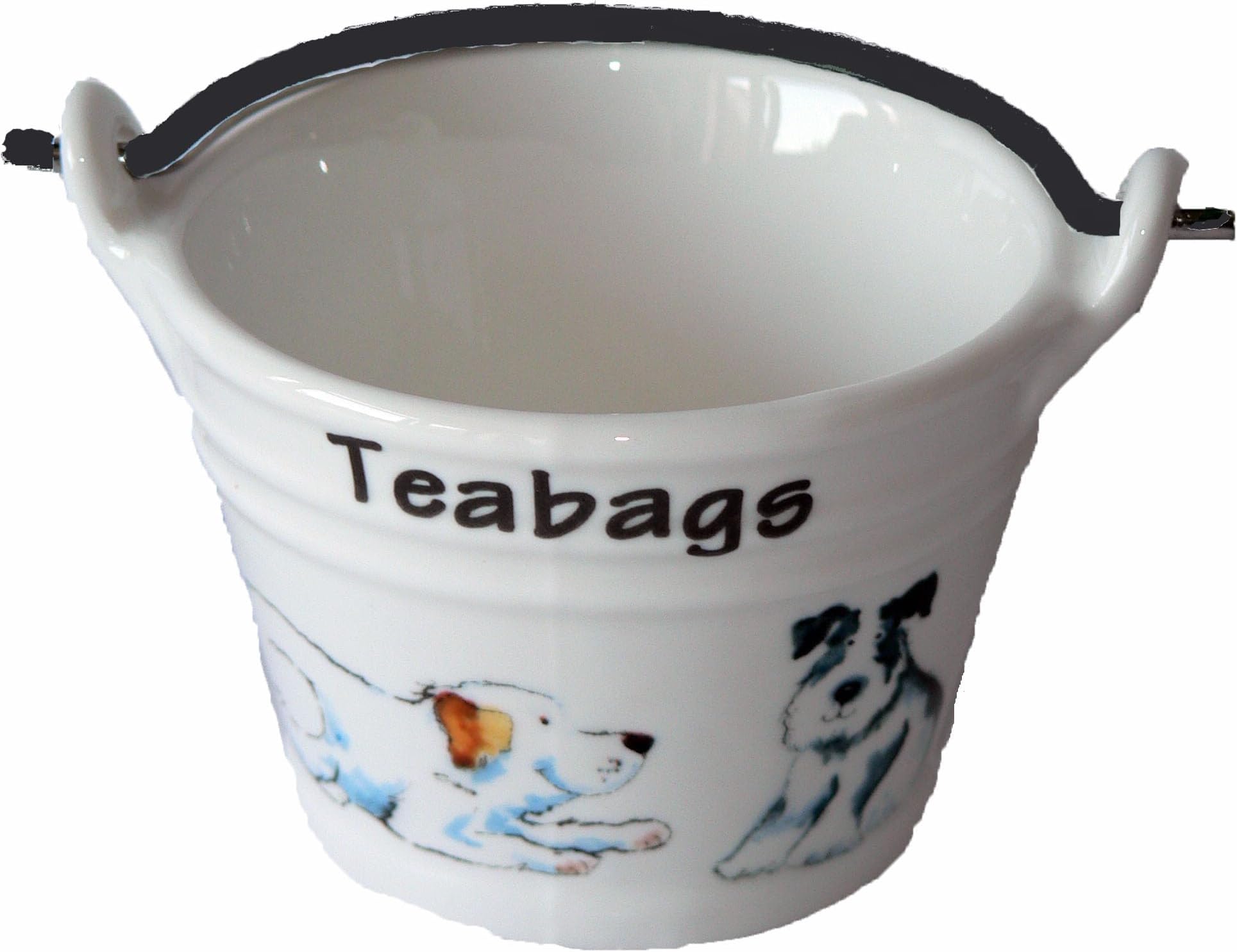 crackinchina Dog teabag tidy, porcelain bucket shaped teabag tidy with ...