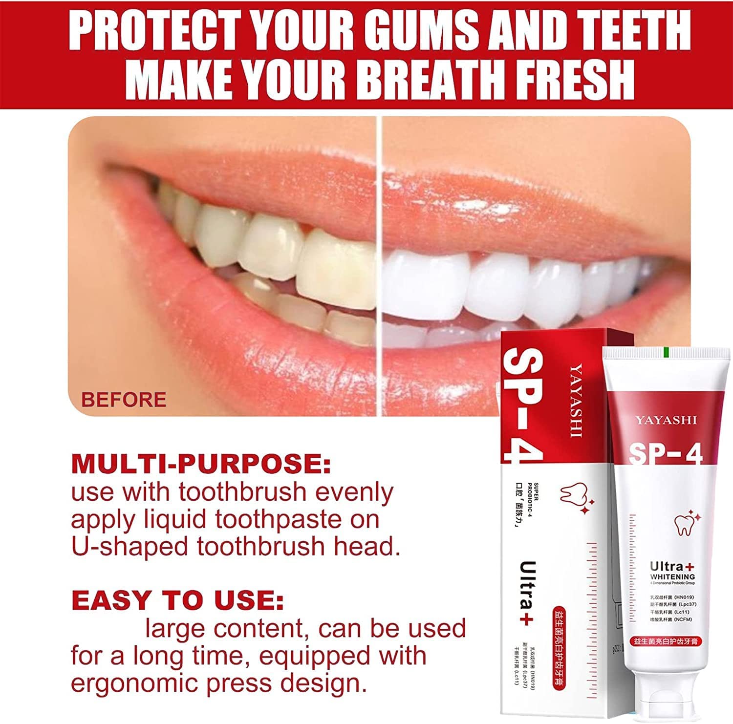 120g Probiotic Whitening Toothpaste SP-4 Teeth Whitening