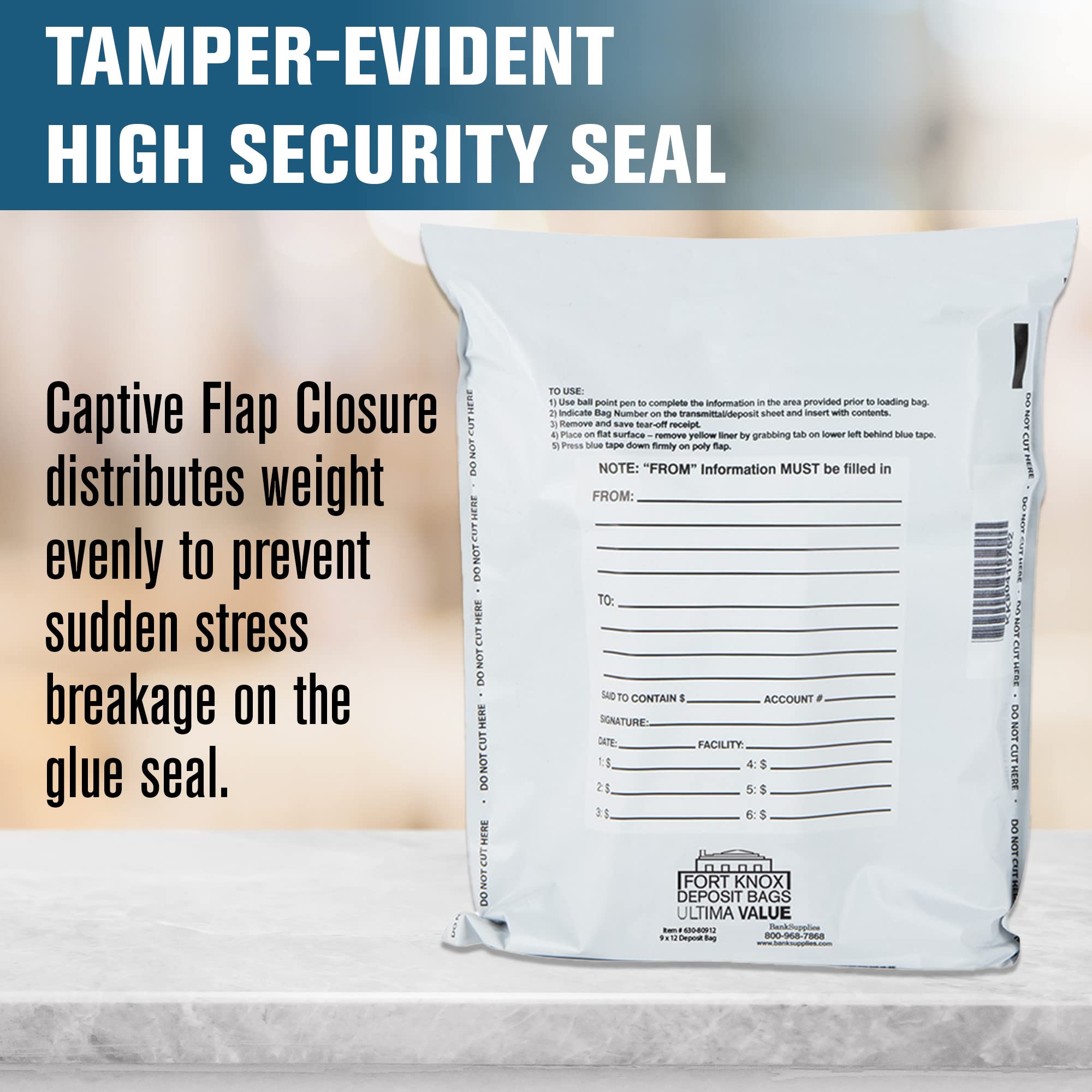 Snapklik.com : Money Deposit Bags 9W X 12H Pack Of 100 Tamper Evident ...