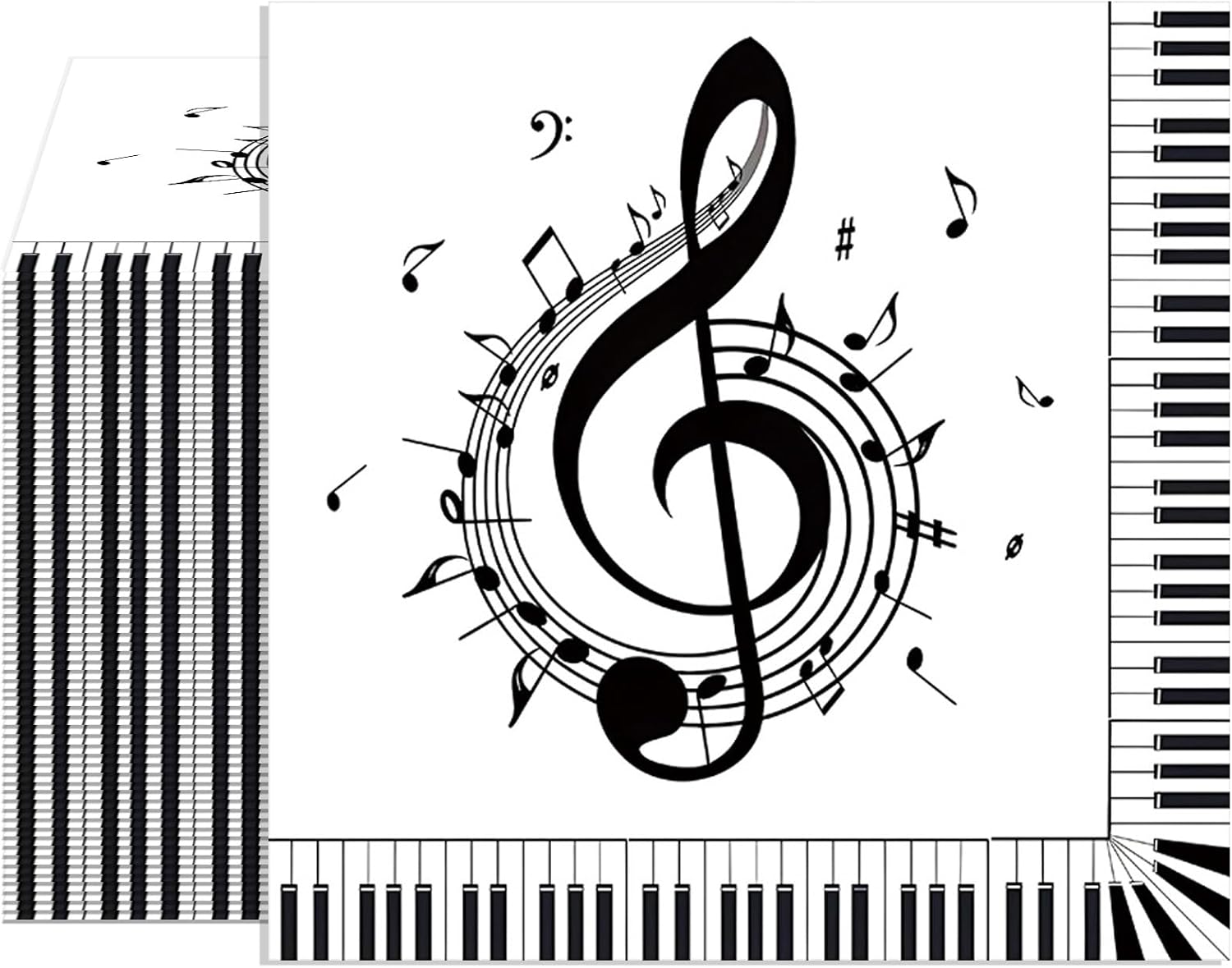 Amazon.com: 40pcs Musical Note Napkins Black and White Music Napkins ...