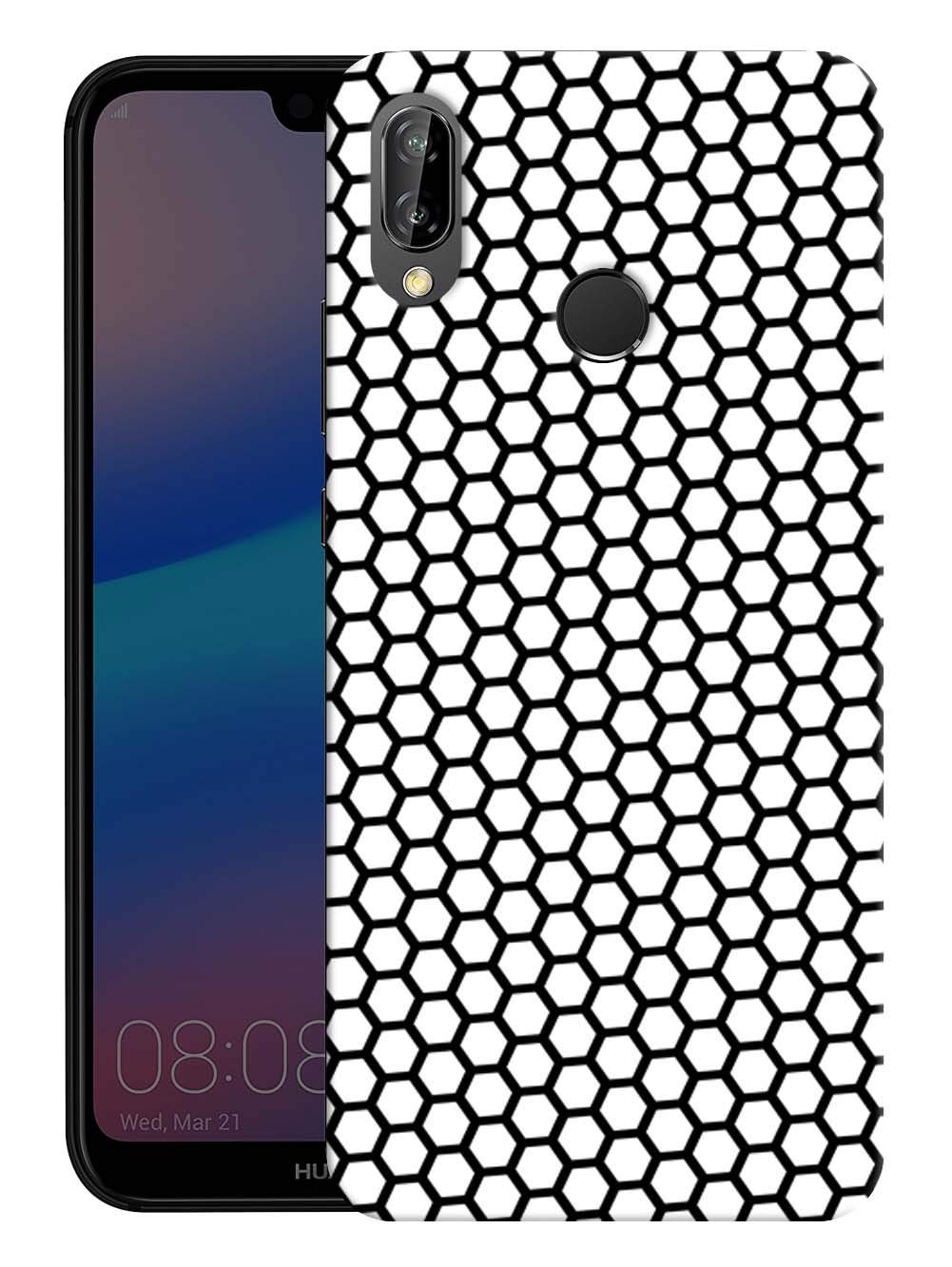 Polymol Hexagon Black and White Art Printed Design TPU Slim Soft ...