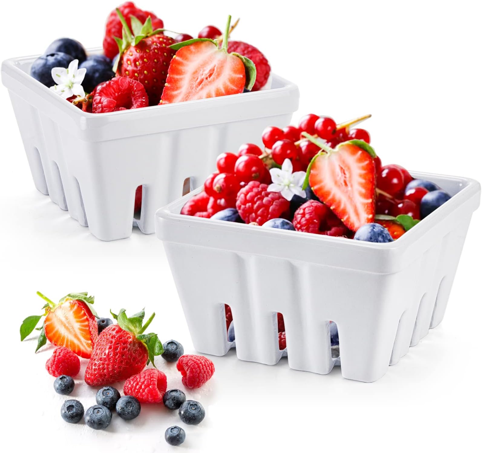 Amazon.com: Jayour 4 PACK - Ceramic Berry Baskets | Decorative Ceramic ...