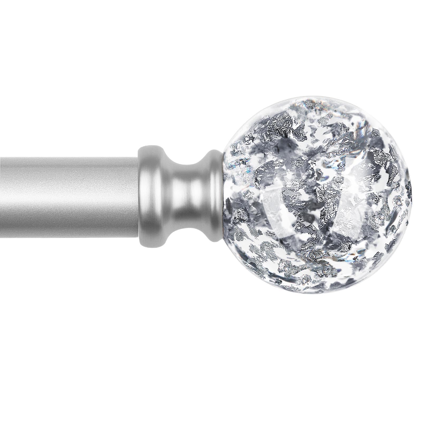 KAMANINA Curtain Poles 80 to 148 cm, Silver Curtain Poles for Eyelet ...