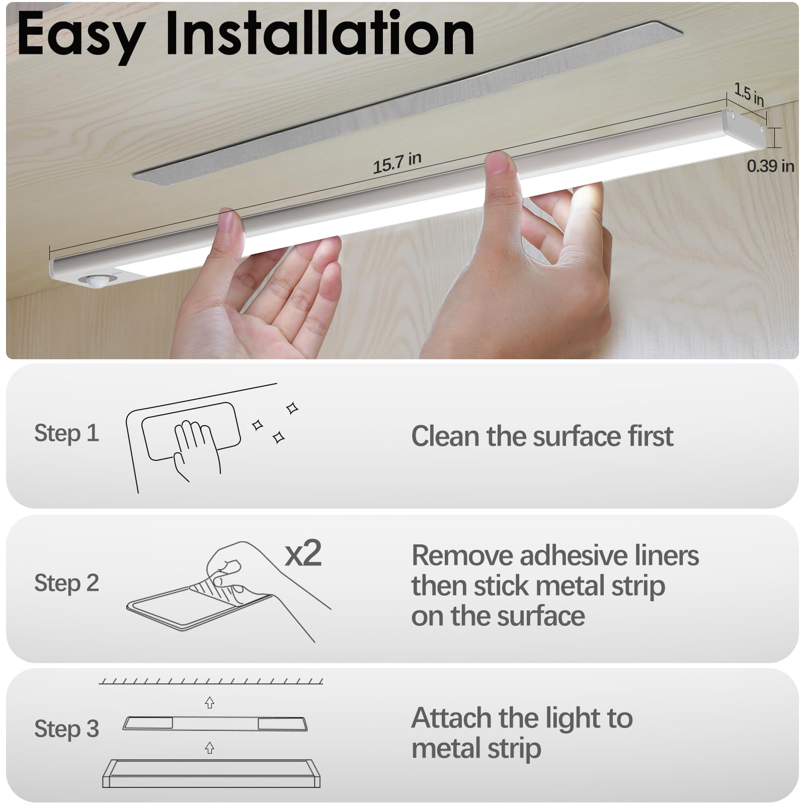 Snapklik.com : 100-LED Motion Sensor Under Cabinet Light, Remote ...