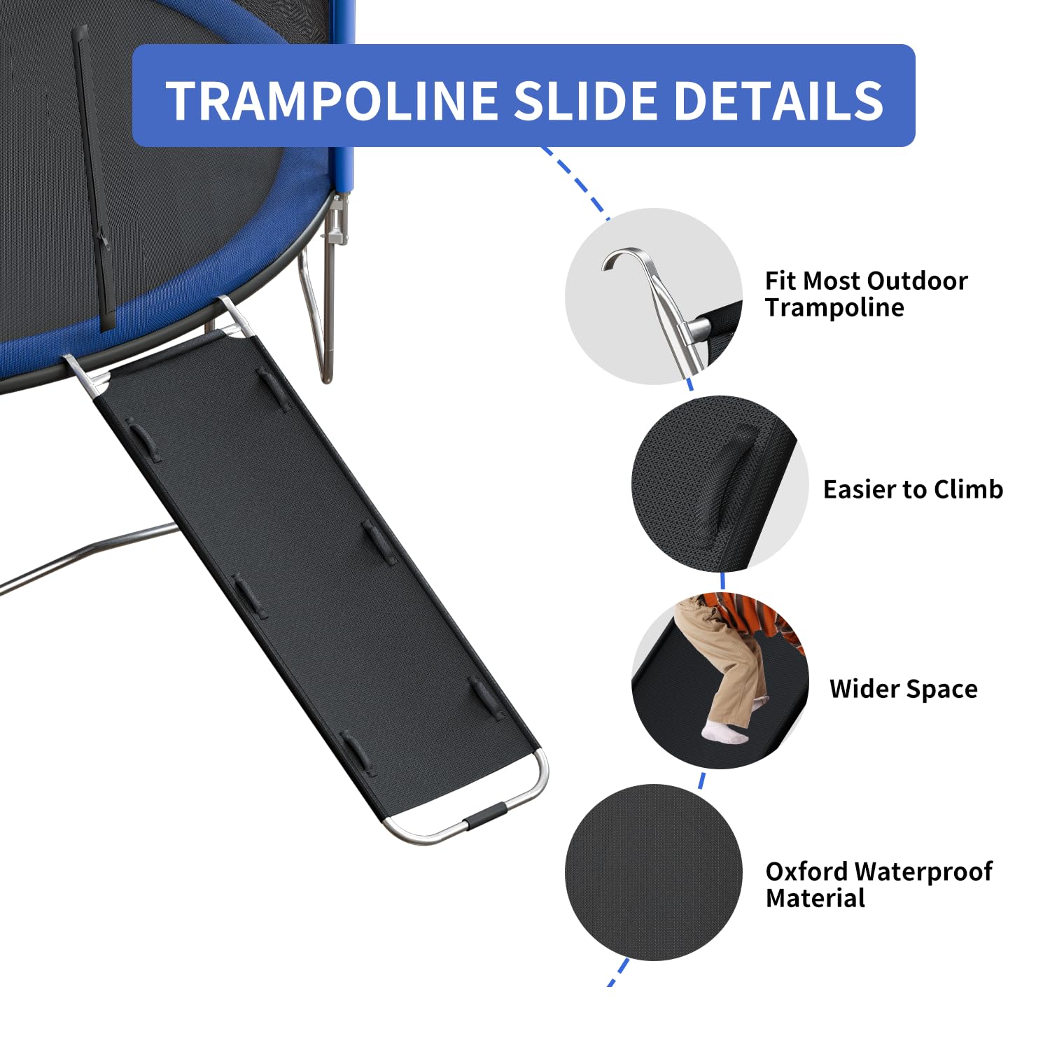 Snapklik.com : Trampoline Slide & Climber 60"20" Universal Trampoline ...
