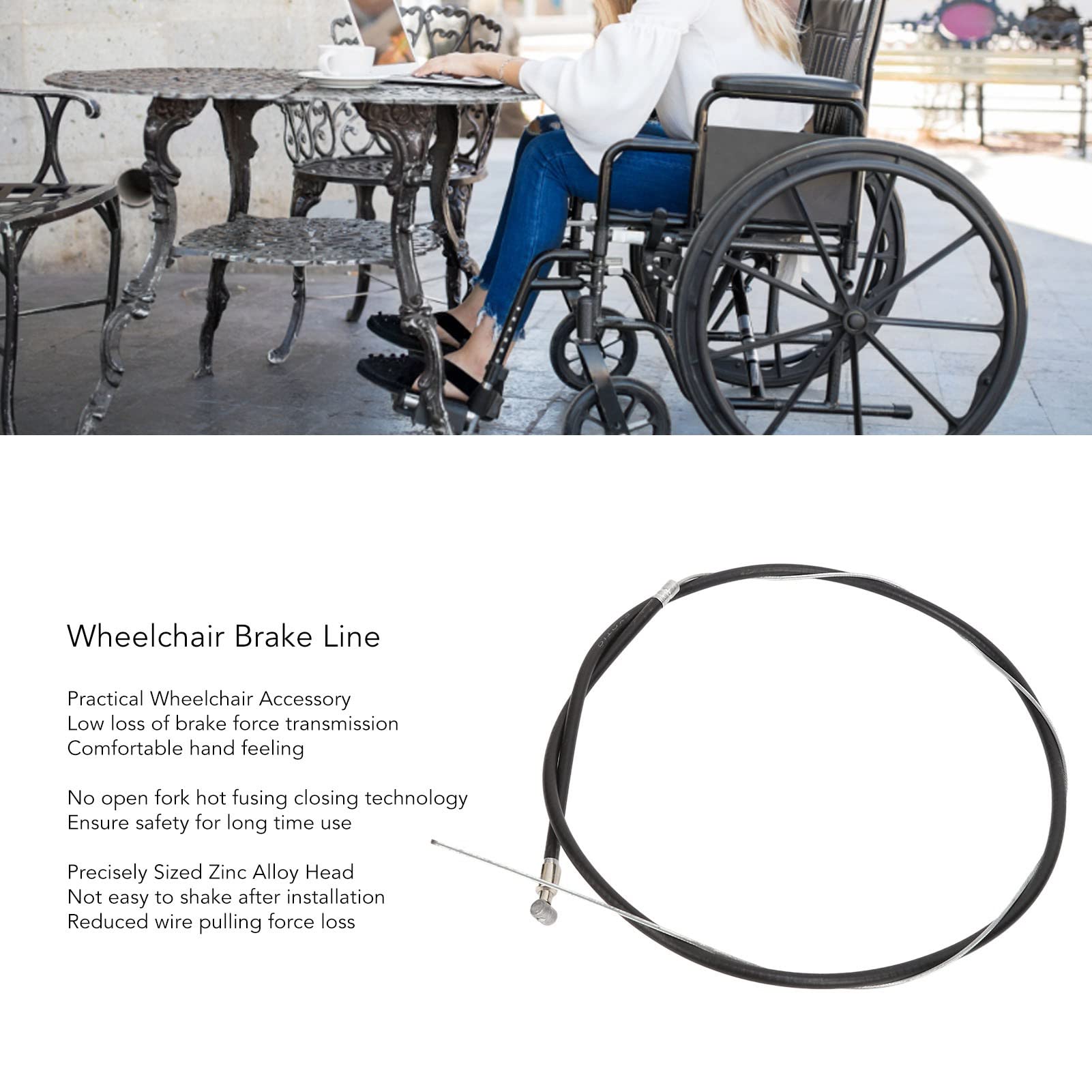 Snapklik.com : Wheelchair Brake Line,Rollator Brake Cable Replacement ...