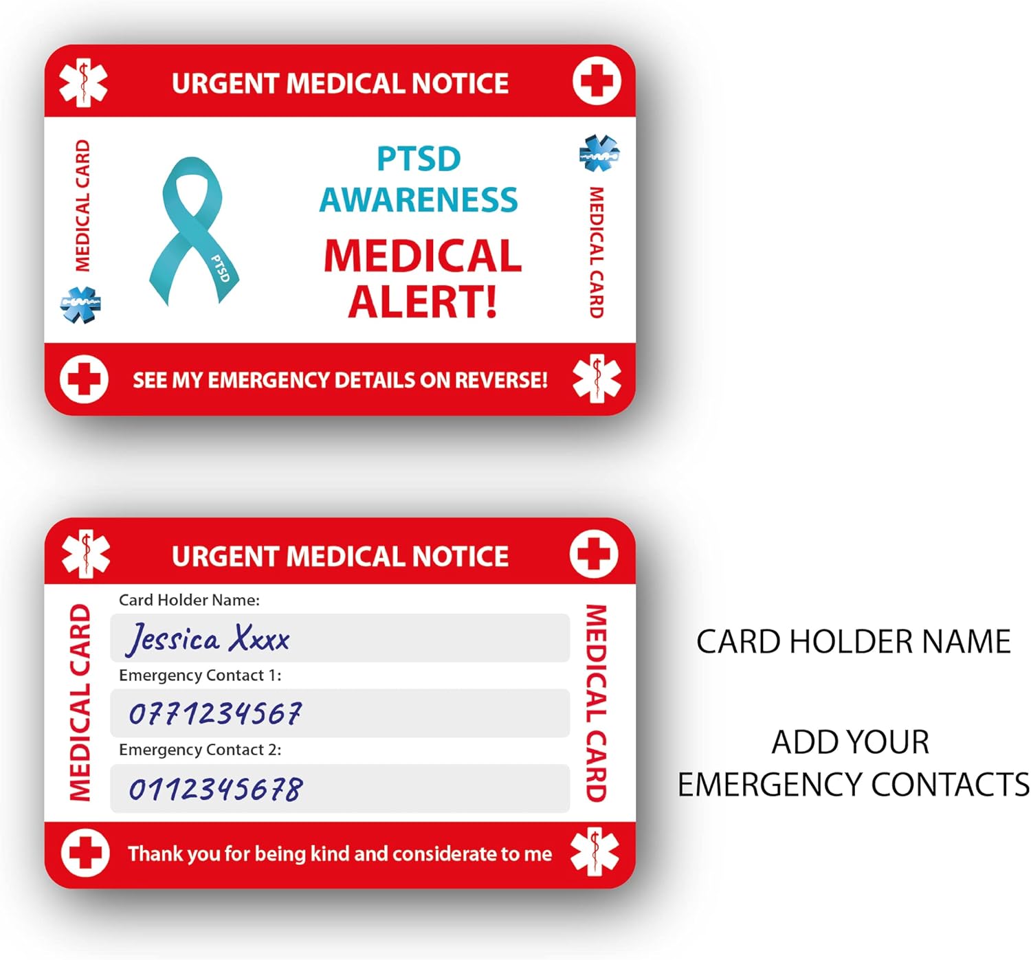 Post-Traumatic Stress Disorder (PTSD) Medical Card, PTSD Card with ...