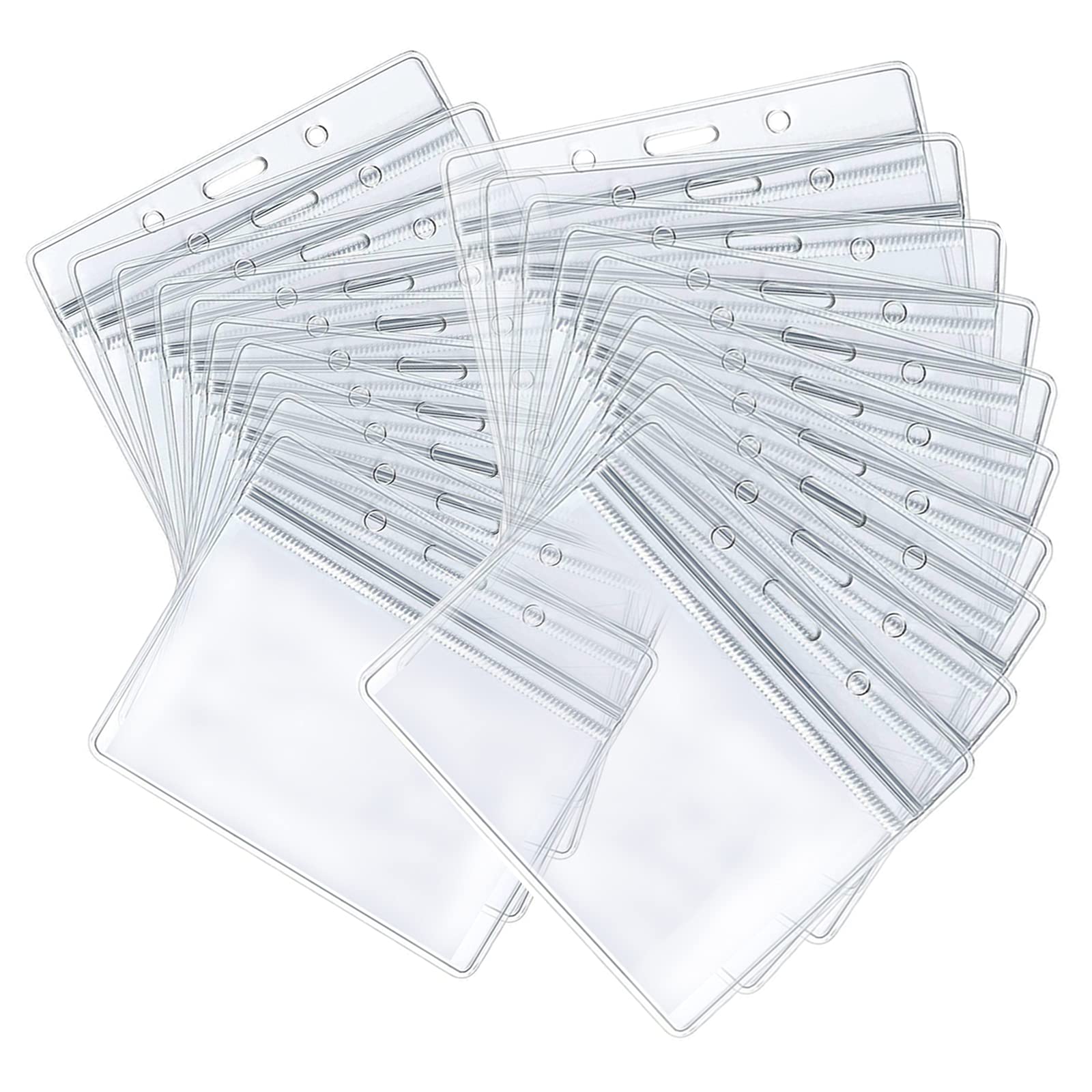 QincLing 20 PCS ID Badge Covers, Waterproof ID Badge Holder Vinyl Badge ...