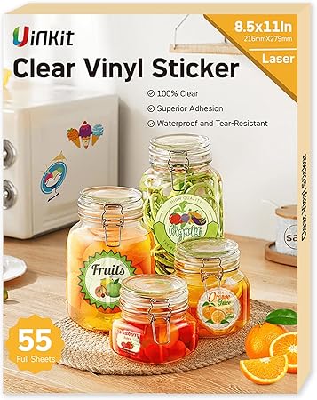 Amazon.com: Uinkit Printable Clear Sticker Waterproof Transparency ...