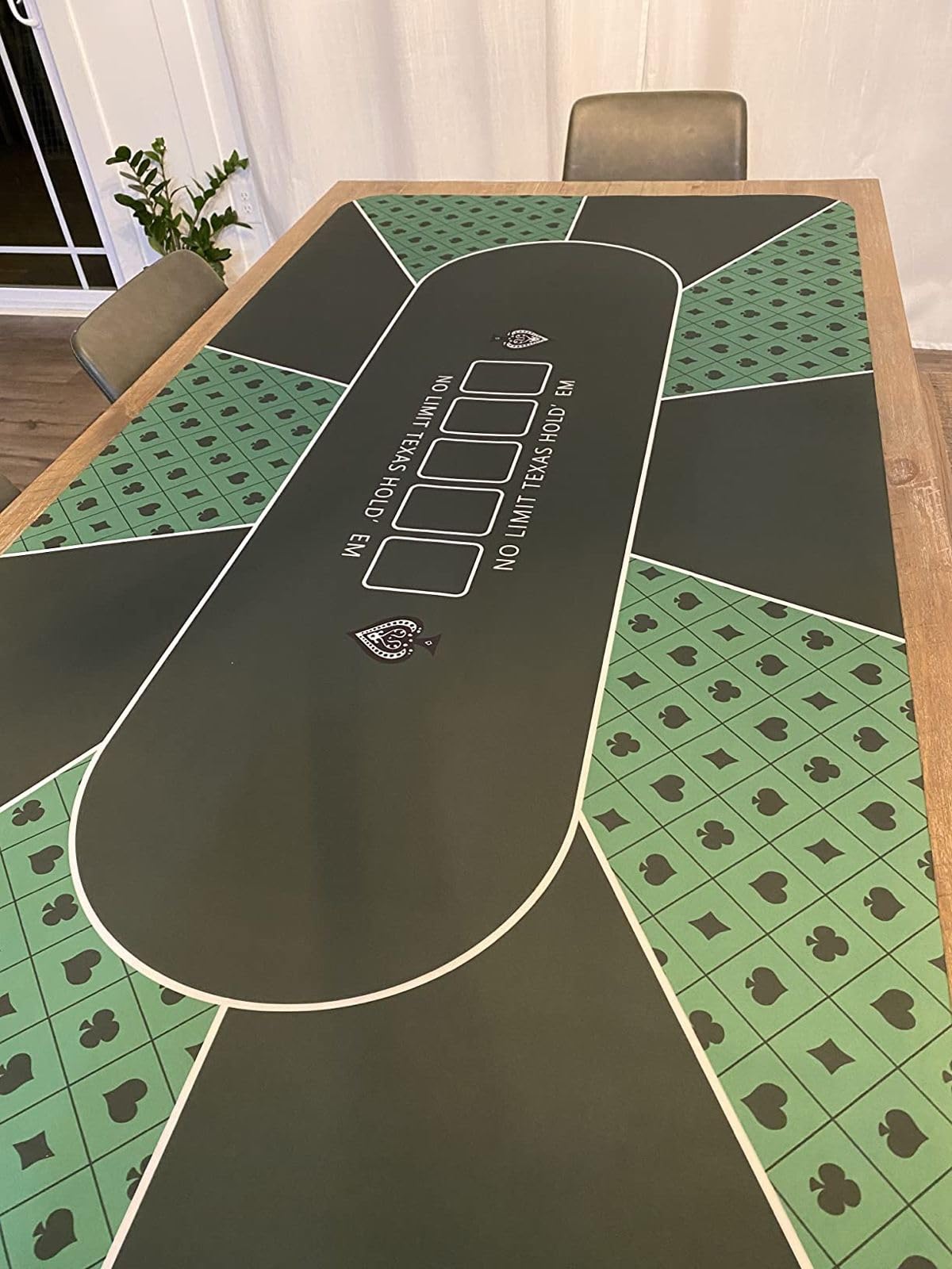 Poker Mat 70 x 35 Inch/180x90cm - 8-10 Players Texas Hold'em Poker ...