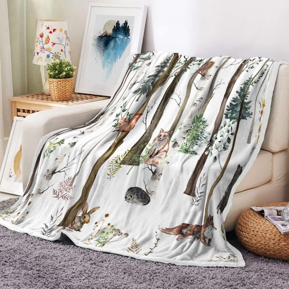 Amazon.com: Rustic Forest Throw Blanket, Rustic Lodge Forest Cabin ...