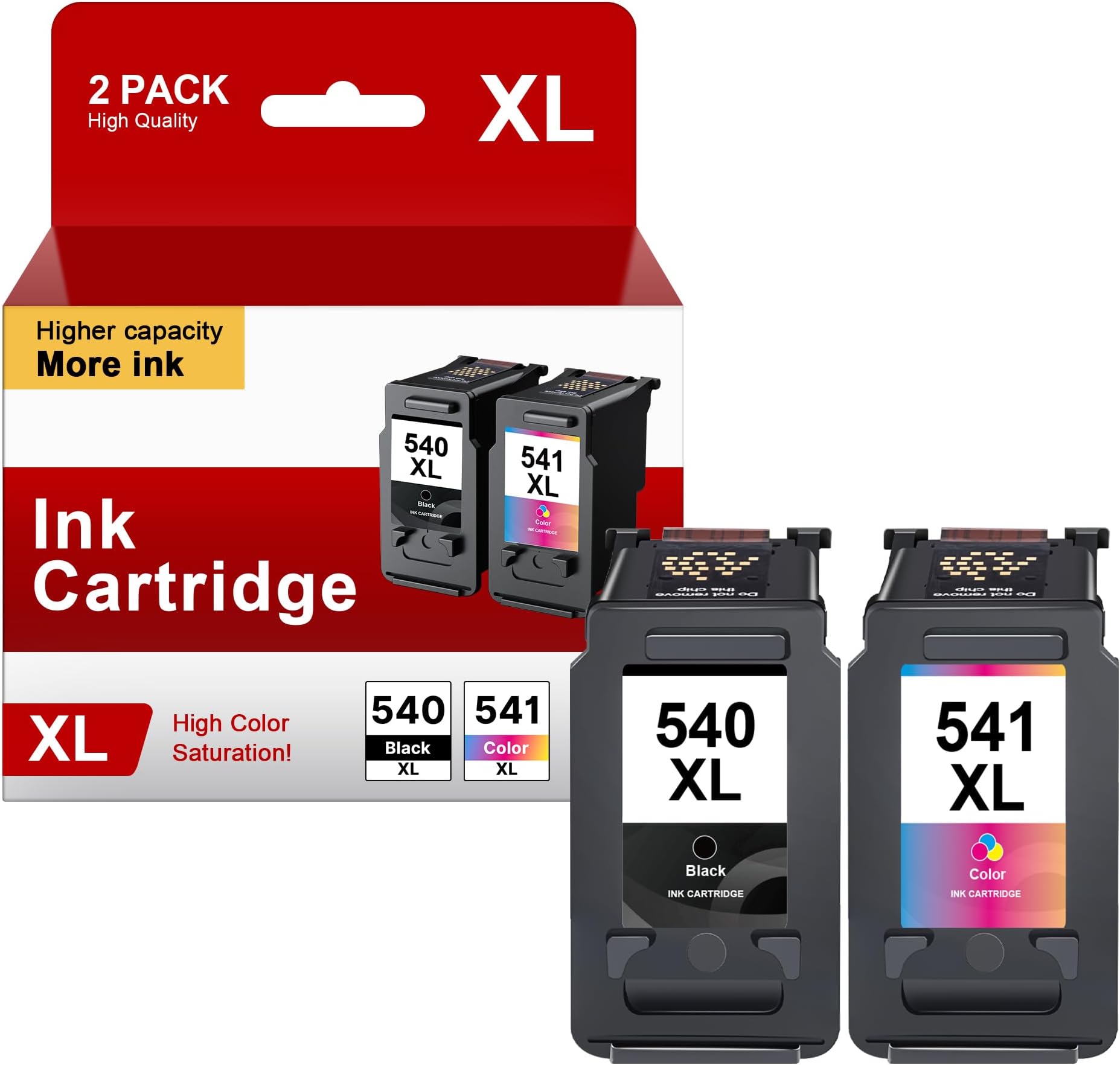 540XL 541XL Ink Cartridges replacement for Canon 540 PG-540XL Black and ...