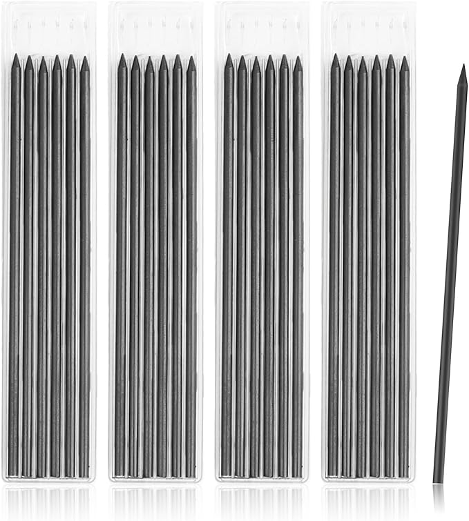24 Pieces Pencil Refills, 2.8mm Solid Carpenters Pencil Refills Deep ...