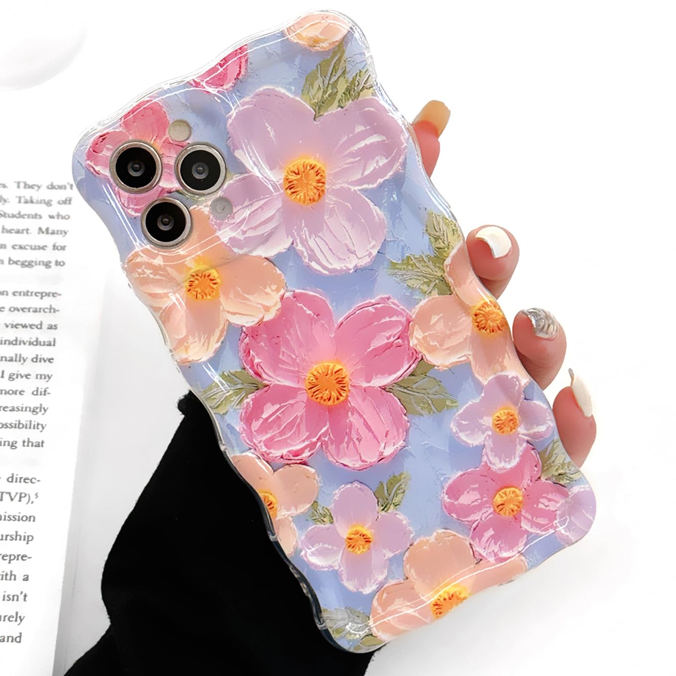 Amazon.com: rafamau Floral Case for iPhone 11 Pro, Curly Wave Frame ...