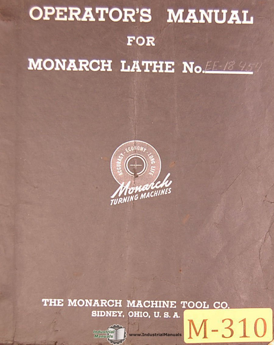 Monarch EE, M N & NN, Lathe, Operations Manual: Monarch: Amazon.com: Books