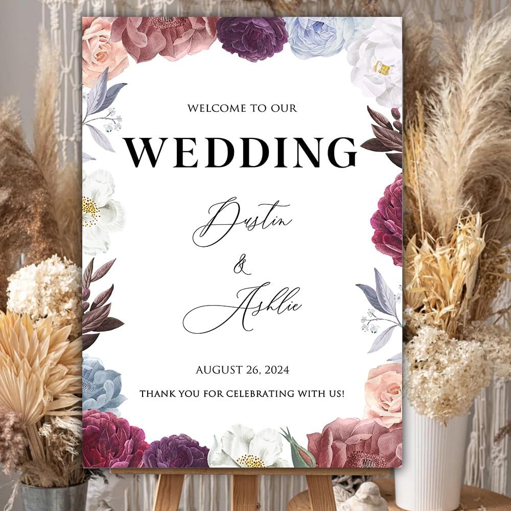 Amazon.com : Personalized Wedding Welcome Sign, Custom Wedding Sign ...