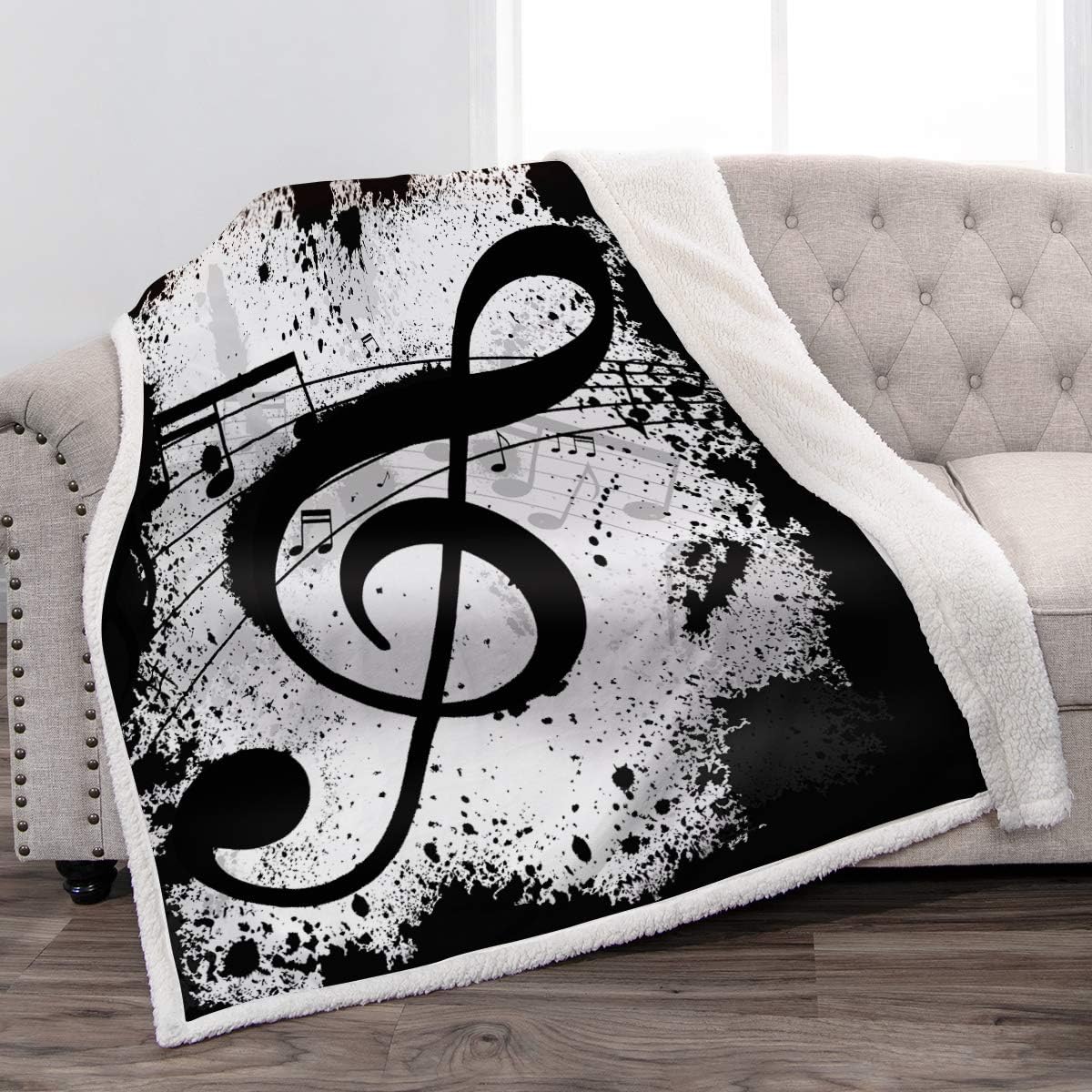 Amazon.com: Simply Home Music Notes Piano & Instruments Afghan Throw ...