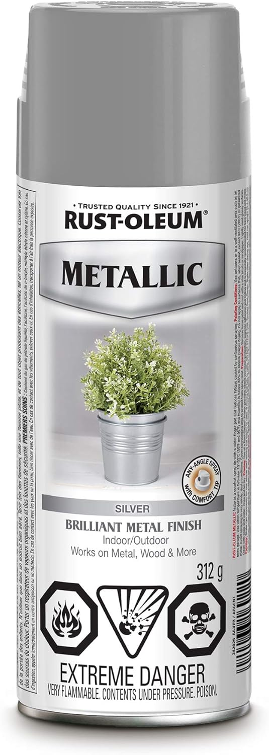 Rust-Oleum Outdoor Metallic Spray Paint in Silver, 312g, Spray Paint ...