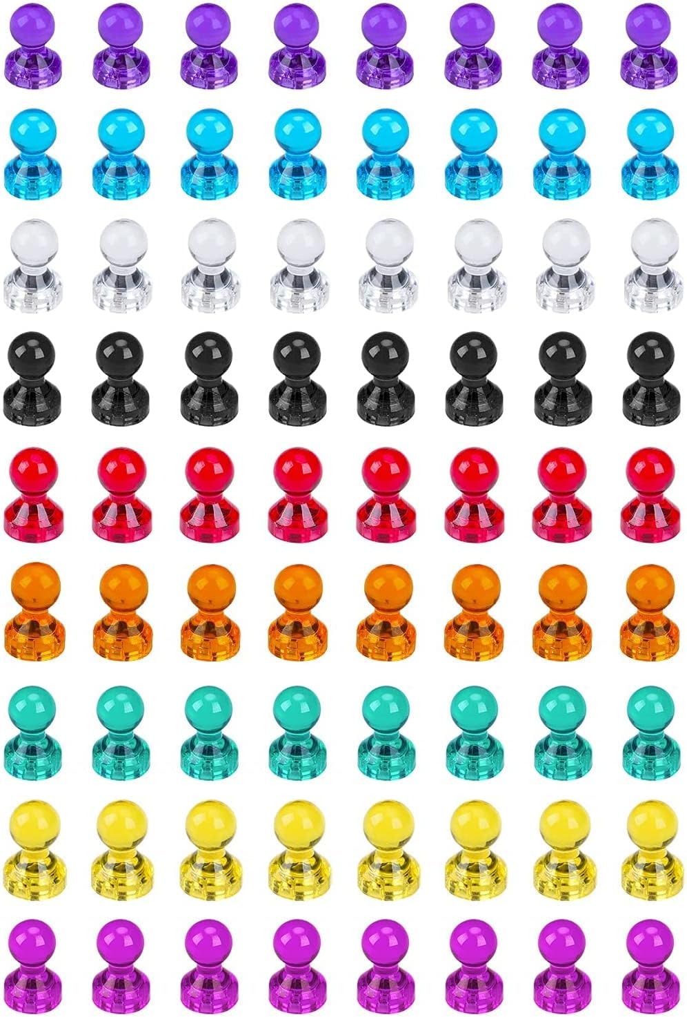 Amazon.com: Small Cylinder Push-Pin Magnets, Colorful Pins for Fridge ...