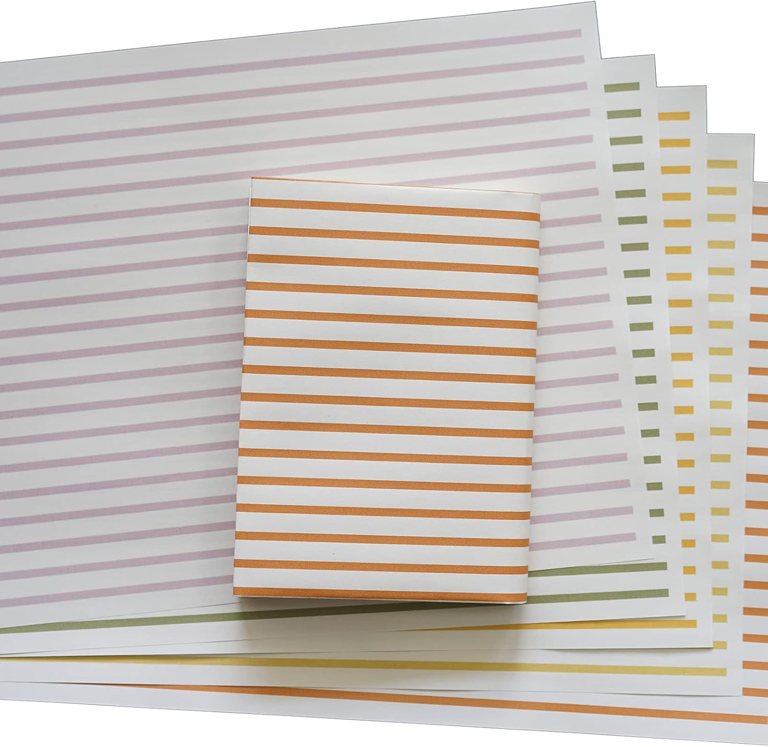 Amazon | puikko 紙製ブックカバー ボーダー（カラー） (再生紙)（5枚セット） | ブックカバー | 文房具・オフィス用品