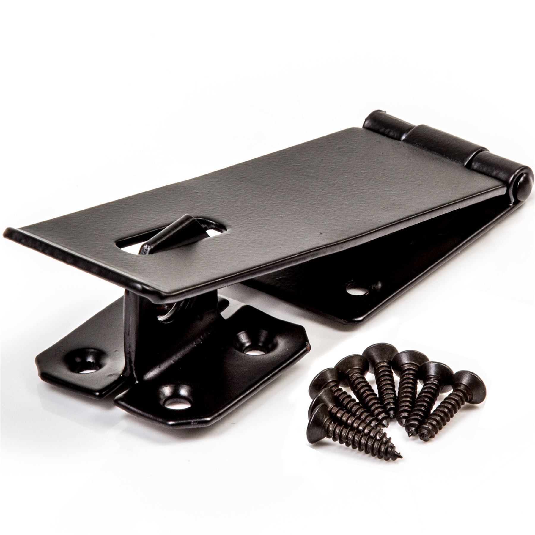 Black 115mm Hasp & Staple Padlock Hinge Latch : Amazon.co.uk: DIY & Tools