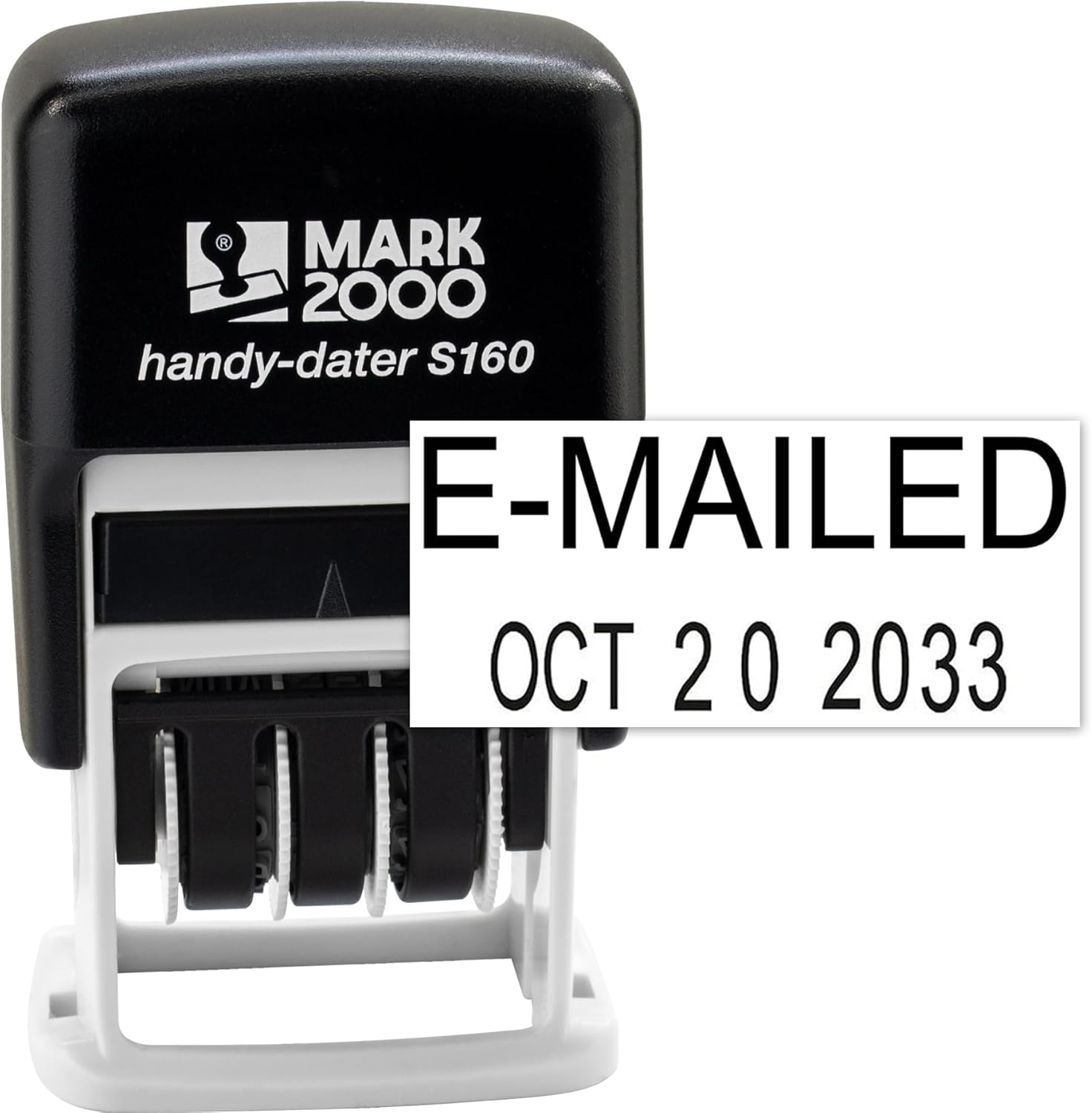 Amazon.com : Mark 2000 Self-Inking Rubber Date Office Stamp with E ...