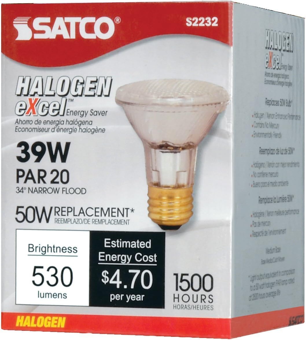Satco S2232 Par20 Bulb Halogan 39w (Pack of 4) - Amazon.com