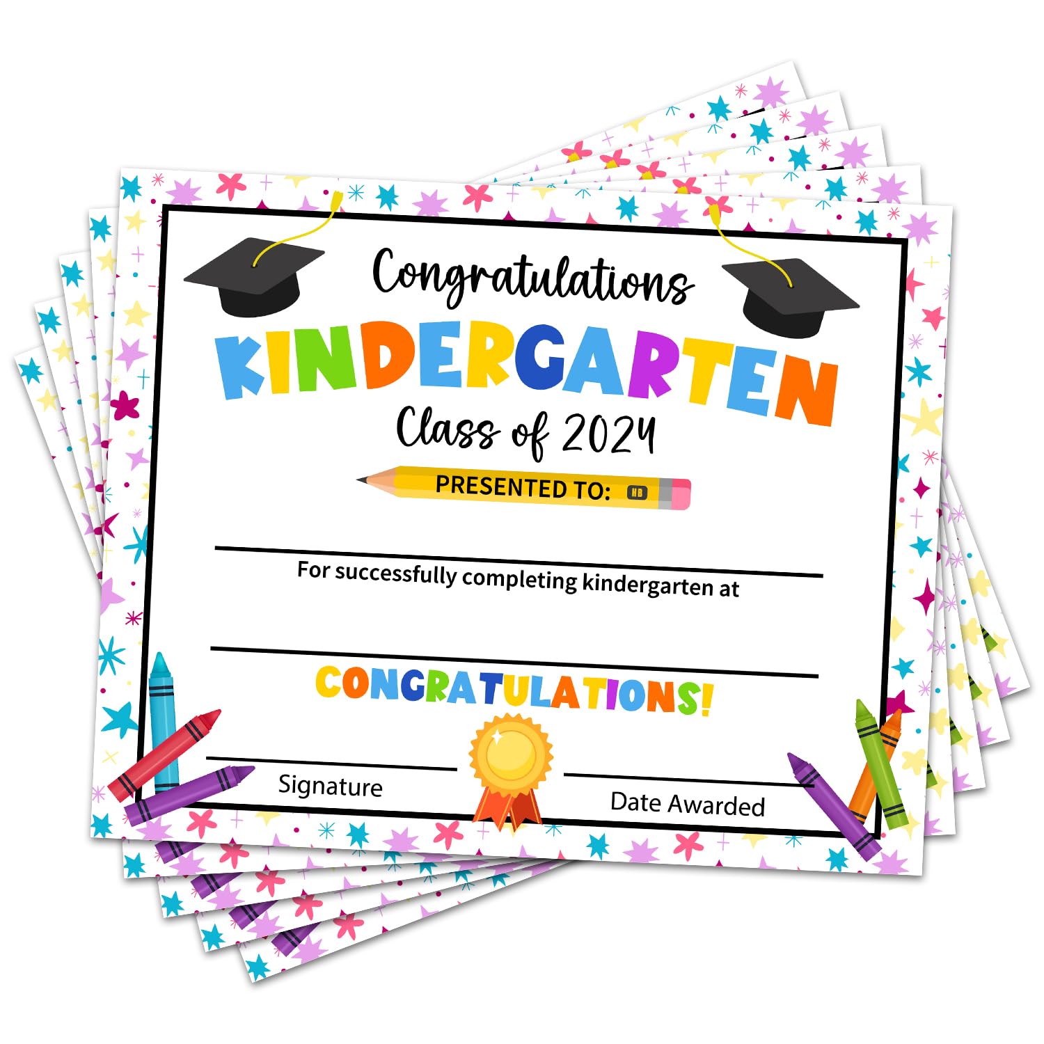 Kindergarten Certificates For Students Kids Education Diploma With
