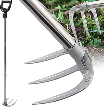 Amazon.com : Potato Hand Rake Garden Tool - 62" Long Handle Cultivator ...