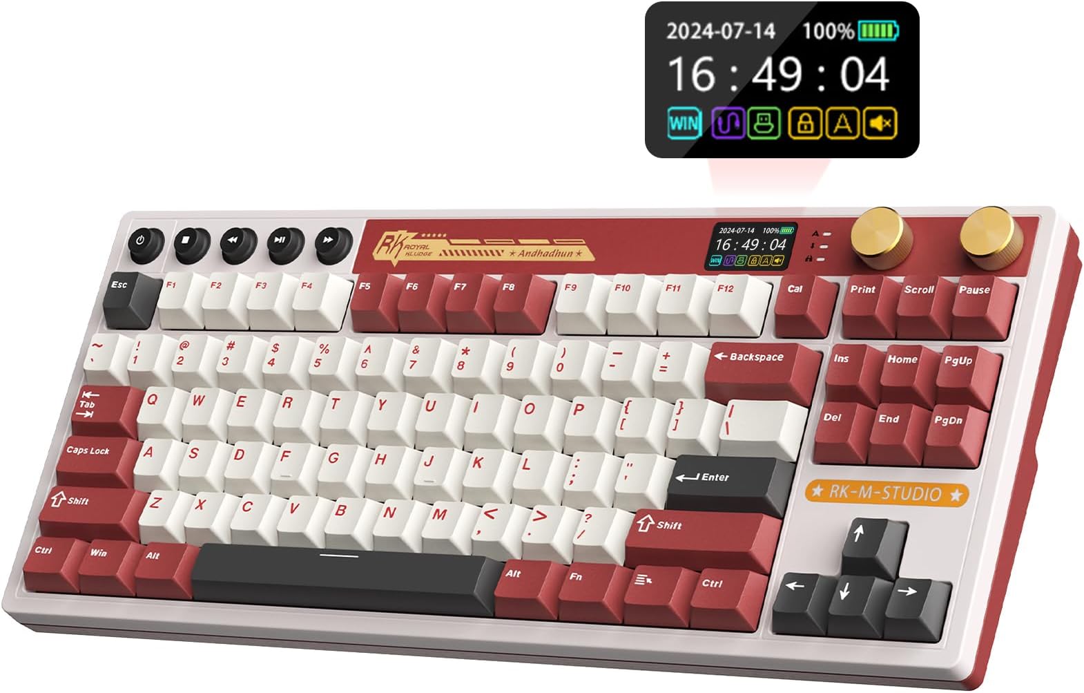 RK ROYAL KLUDGE M87 Mechanical Keyboard Wireless, 75 percent Gaming ...