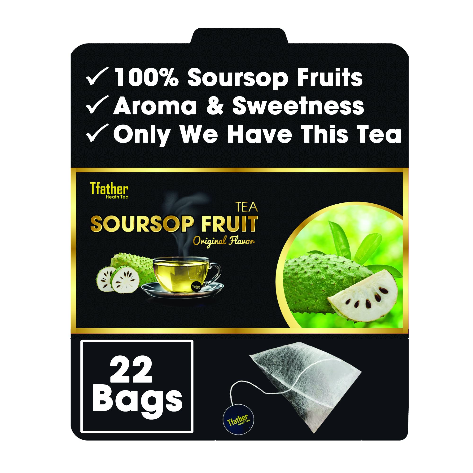 Amazon.com : TFATHER – Soursop Tea Bags, 100/100 Pure Soursop Fruits ...