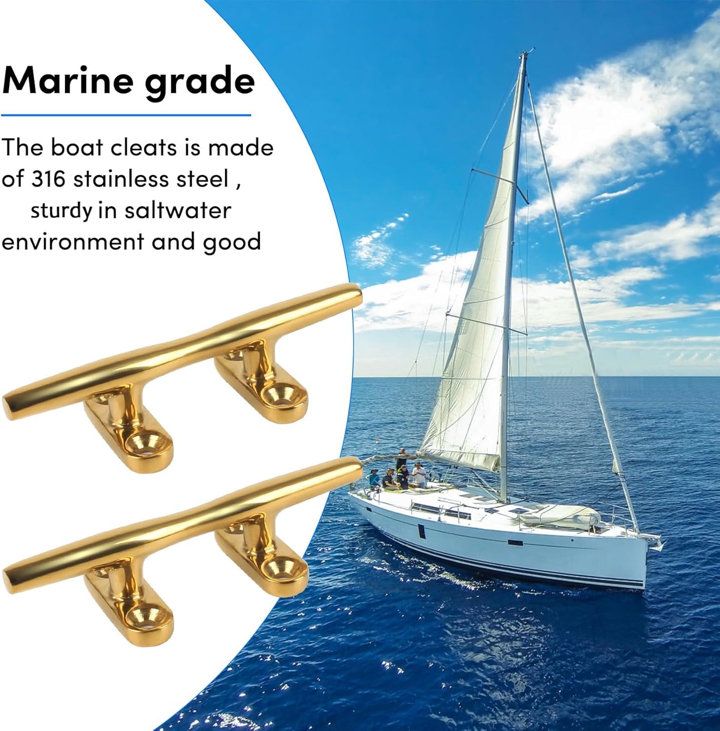 Snapklik.com : Boat Cleat, Brass Color Dock Cleats 4 Inch, 316 ...