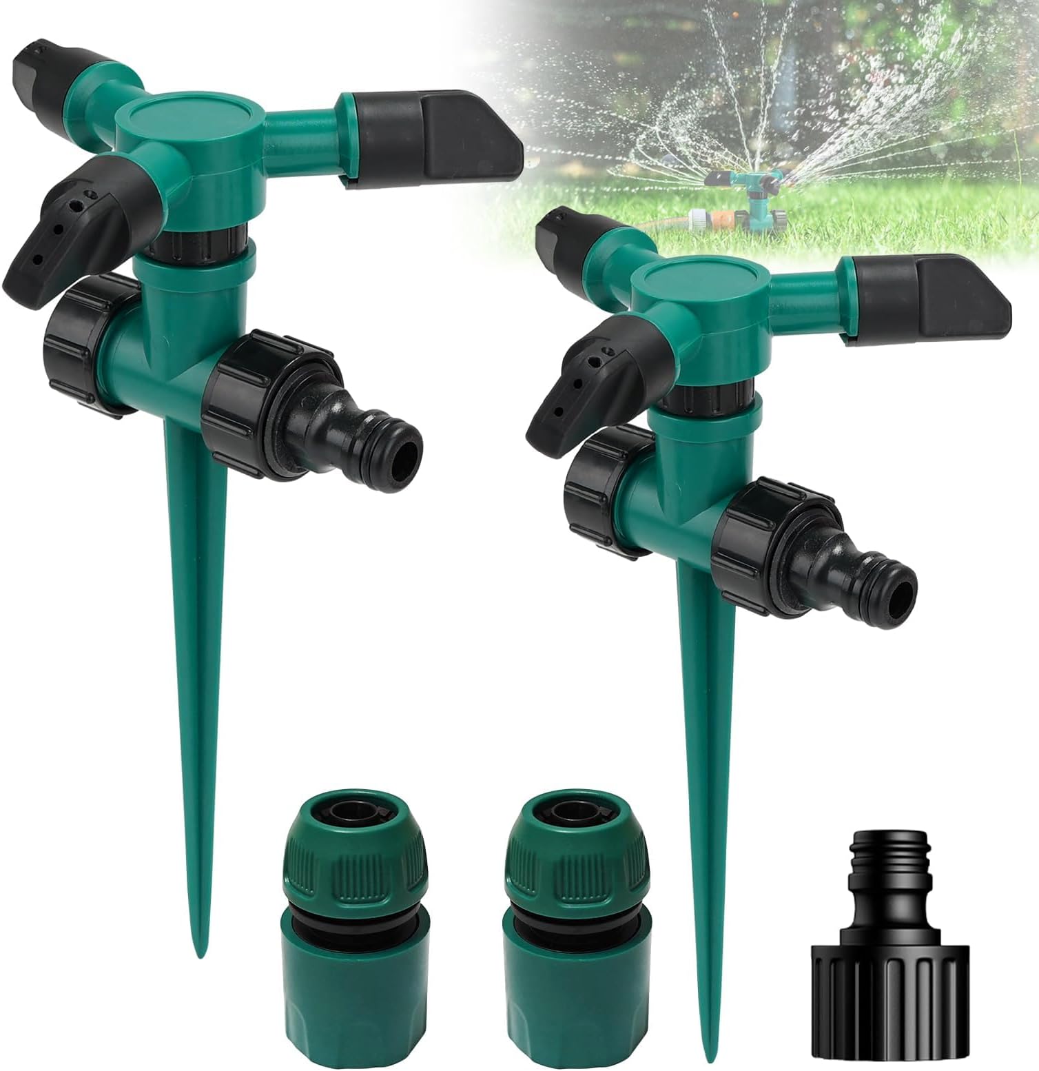 Amazon.com : 2 Pack Sprinklers for Yard, 360Rotating Lawn Sprinkler ...