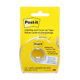Amazon.com: Post-it Labeling and Cover-Up Tape, 1-Inch x 700-Inch Roll ...