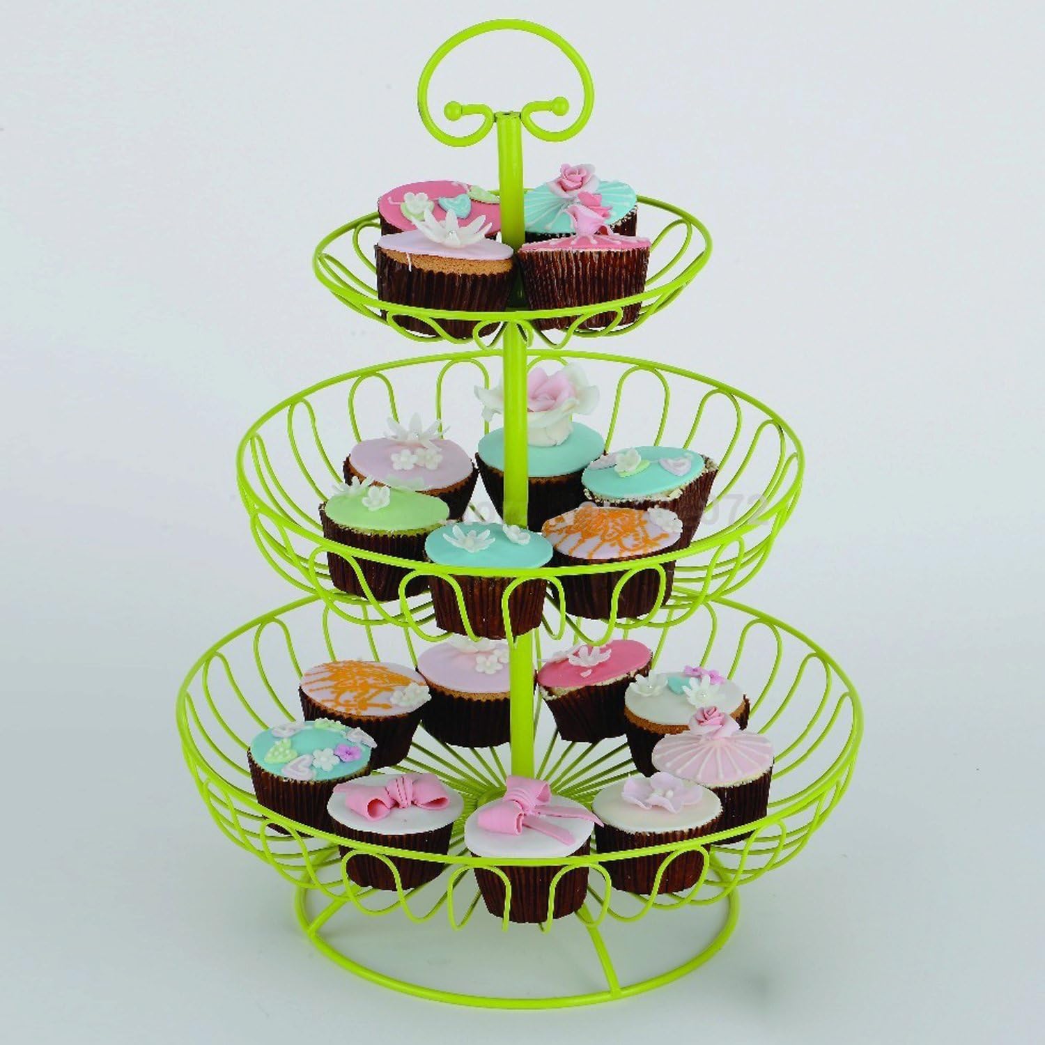 Amazon.com: 3 Tier/ Layer wire Kitchen Metal Green Stacking Stackers ...