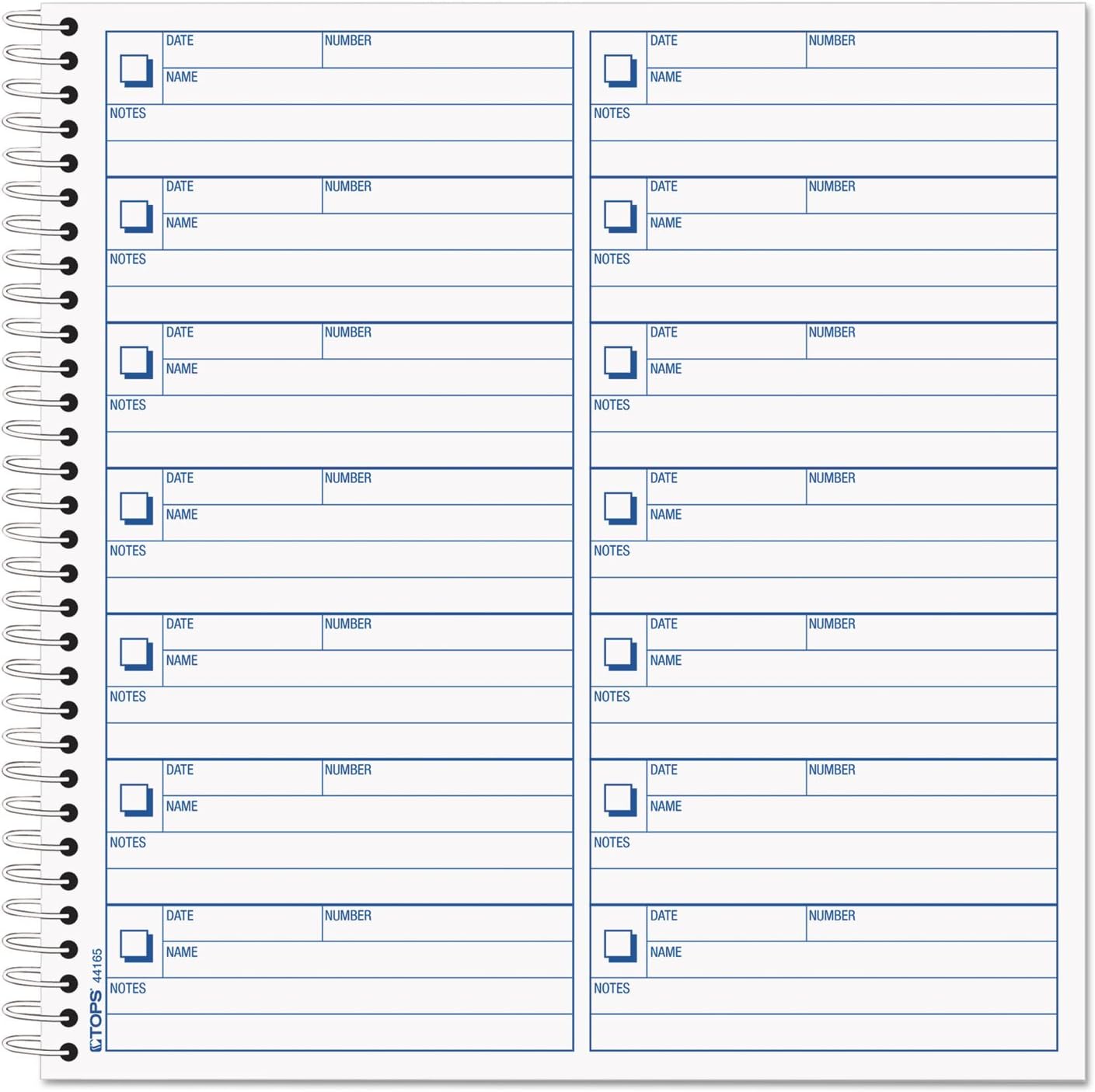 Amazon.com : TOPS 44165 Voice Mail Log Book, 8 1/2 X 8-1/4, 1,400 ...